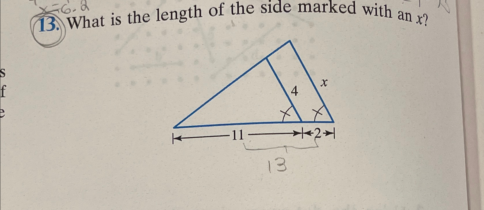 Solved What is the length of the side marked with an x ? | Chegg.com