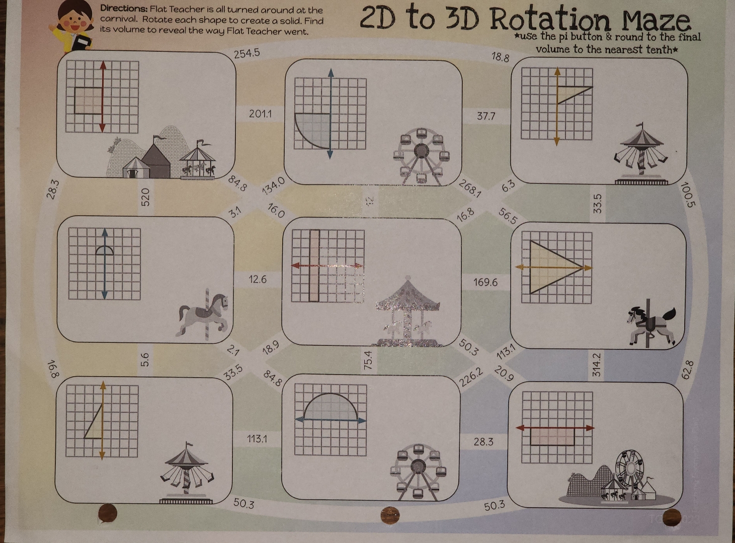 Solved 2d to 3d Directions: Flat Teacher is all turned | Chegg.com