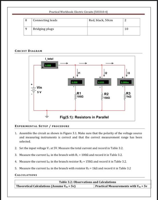 Solved Practical Workbook: Electric Circuits [503310-4] | Chegg.com