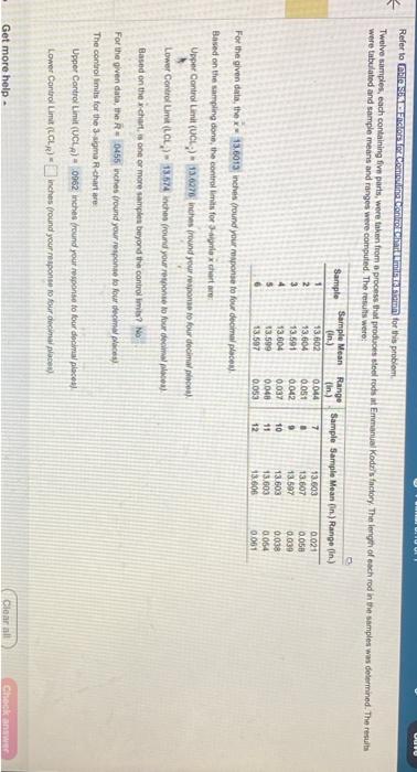 Solved Twelve samples, each containing fivn parts, were | Chegg.com