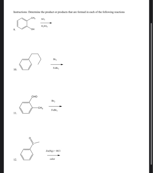 Solved Instructions: Determine the product or products that | Chegg.com