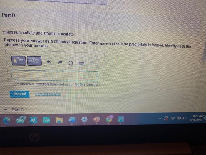 Solved potassium sulfate and strontium acetate Express your | Chegg.com