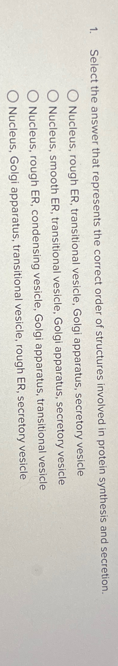 Solved Select the answer that represents the correct order | Chegg.com