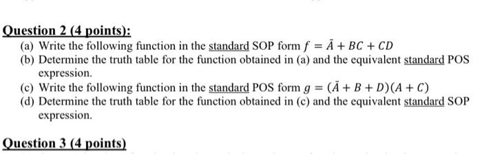 Solved Question 2 (4 points): (a) Write the following | Chegg.com