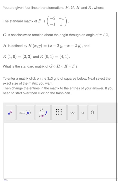 Solved Let F : R5 + R4 be a linear transformation with range | Chegg.com