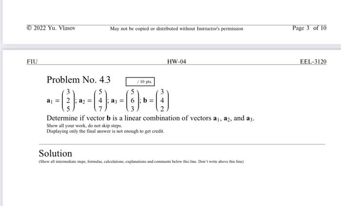 Solved 022Yu. Vlasov May not be copied or distributed | Chegg.com