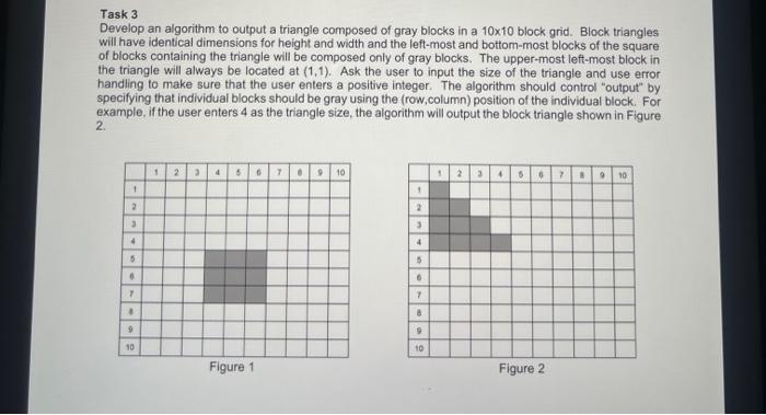 Solved Task 3 Develop an algorithm to output a triangle | Chegg.com Solved Task 3 Develop an algorithm to output a triangle | Chegg.com