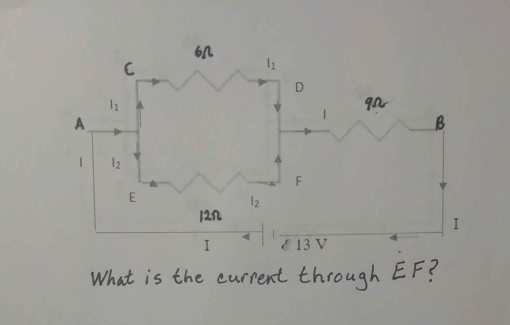 Solved What is the current through EF? | Chegg.com