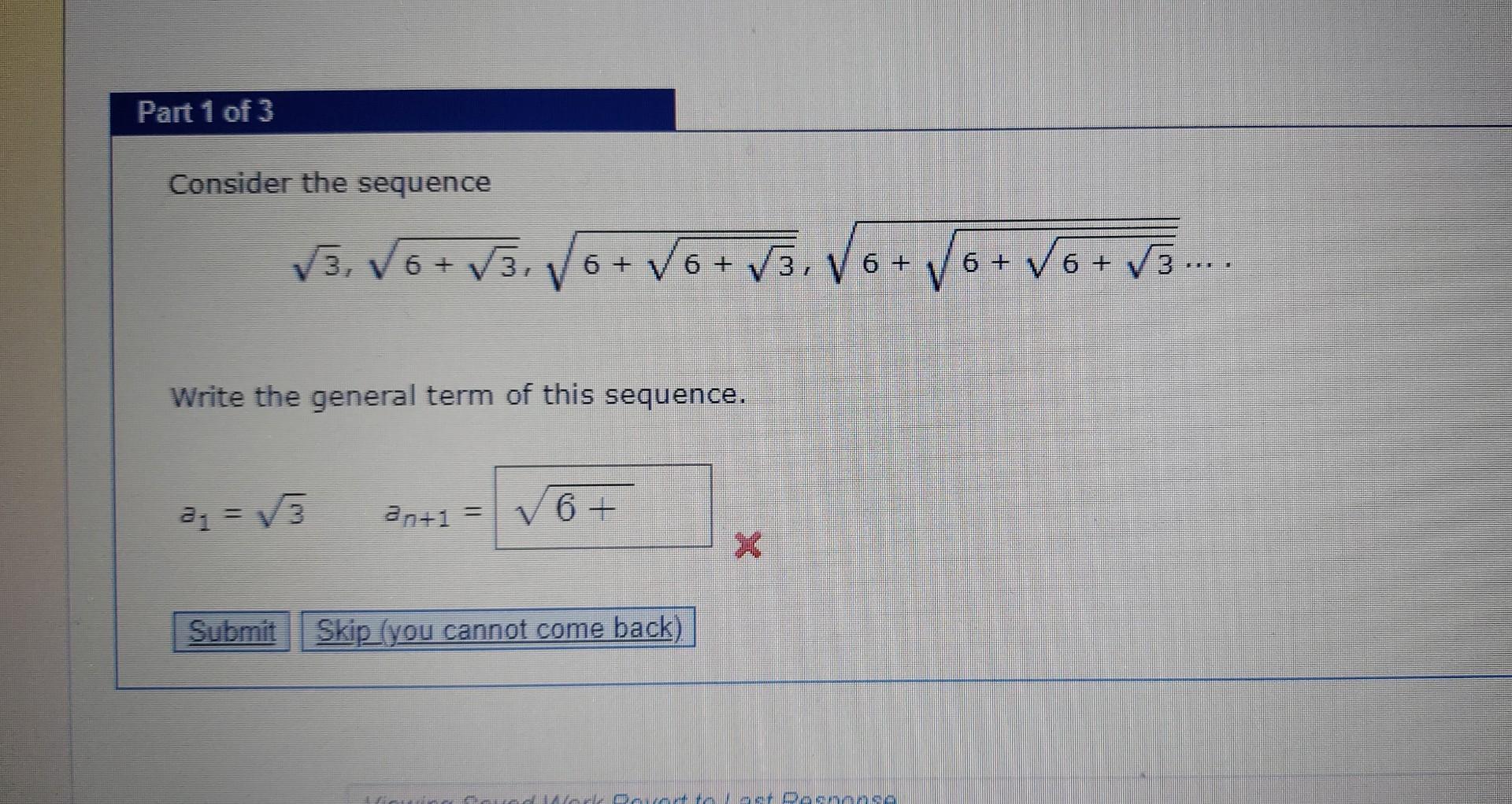 Solved Consider the sequence 3,6+3,6+6+3,6+6+6+3 Write the | Chegg.com