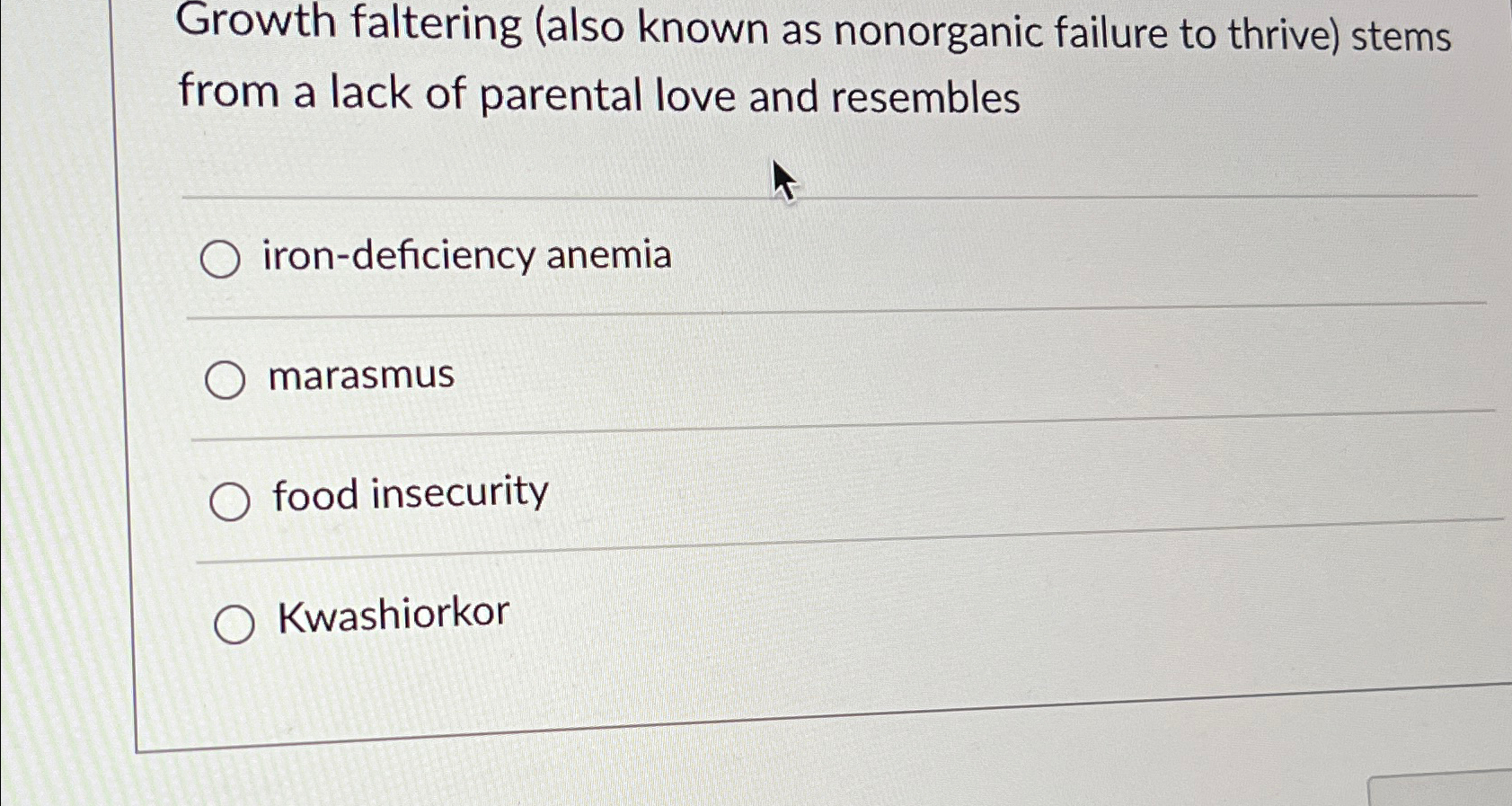 Solved Growth faltering (also known as nonorganic failure to | Chegg.com