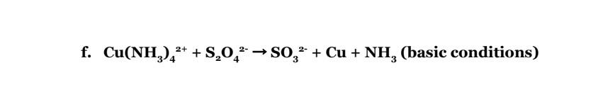 Solved Cu(NH3)42++S2O42−→SO32−+Cu+NH3 | Chegg.com