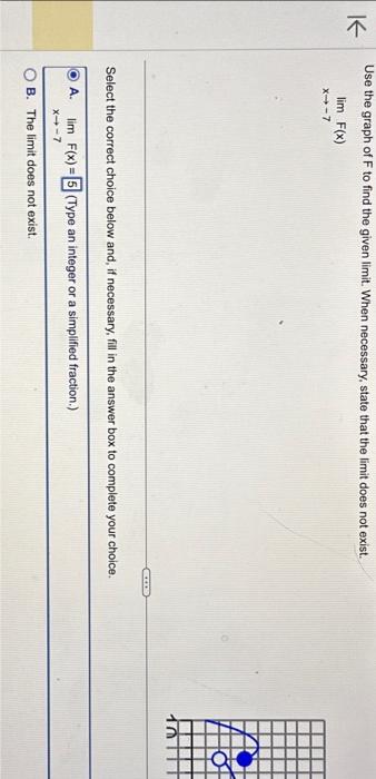 Solved K Use the graph of F to find the given limit. When | Chegg.com