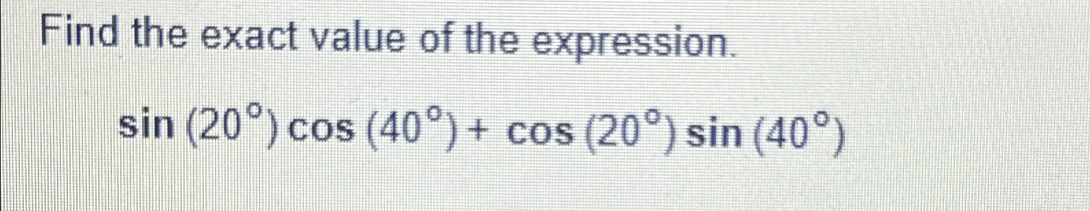 Solved Find the exact value of the | Chegg.com