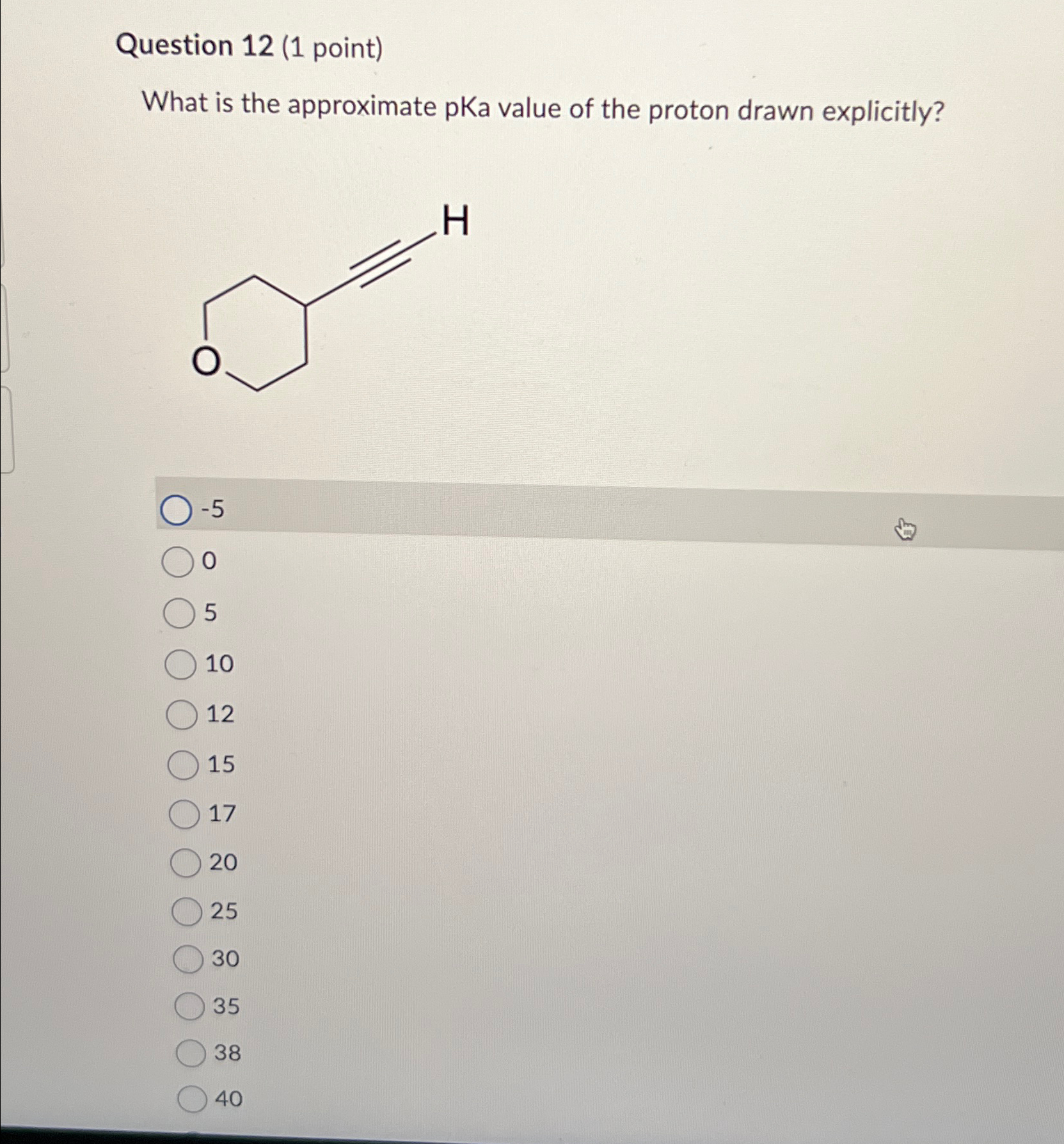 Solved Question 12 (1 ﻿point)What is the approximate pKa | Chegg.com