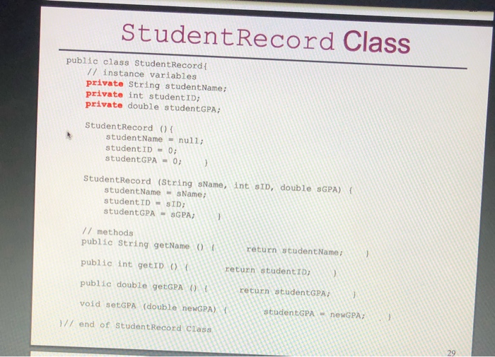Solved Use the StudentRecord Java class, which we | Chegg.com