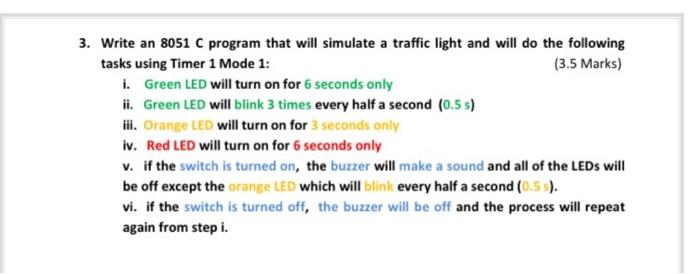 Solved 3. Write an 8051 C program that will simulate a | Chegg.com
