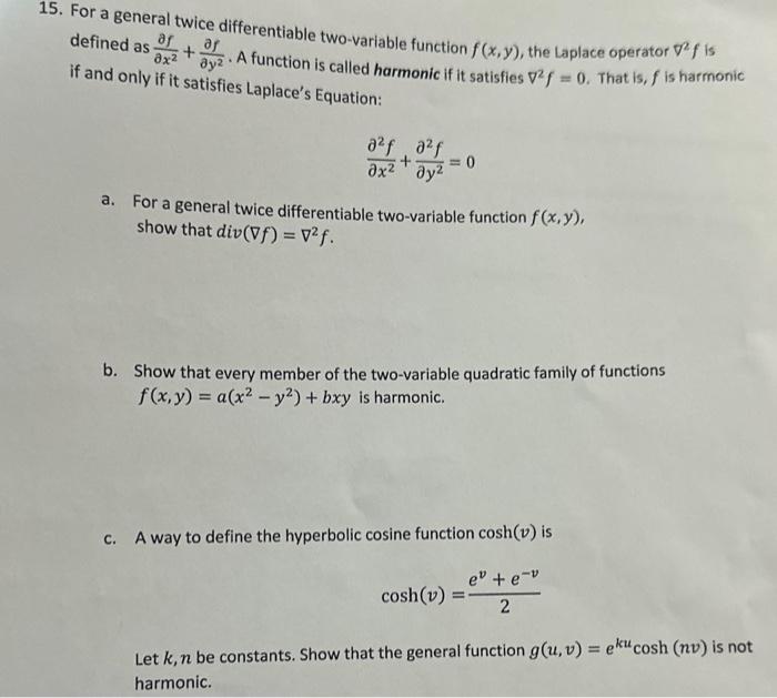 15. For a general twice differentiable two-variable | Chegg.com