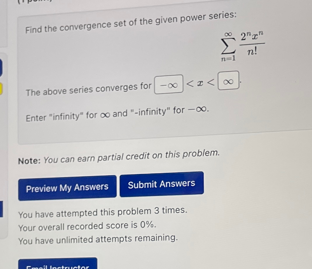 Solved Find the convergence set of the given power | Chegg.com