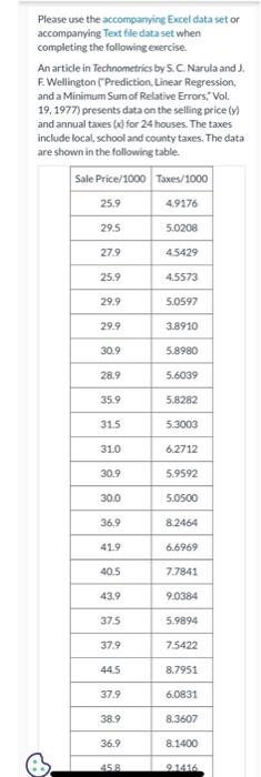 Solved Please use the accomparying Excel data set or ai c A | Chegg.com Solved Please use the accomparying Excel data set or ai c A | Chegg.com