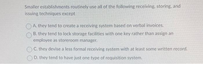 Solved What is the final step in the standard receiving | Chegg.com