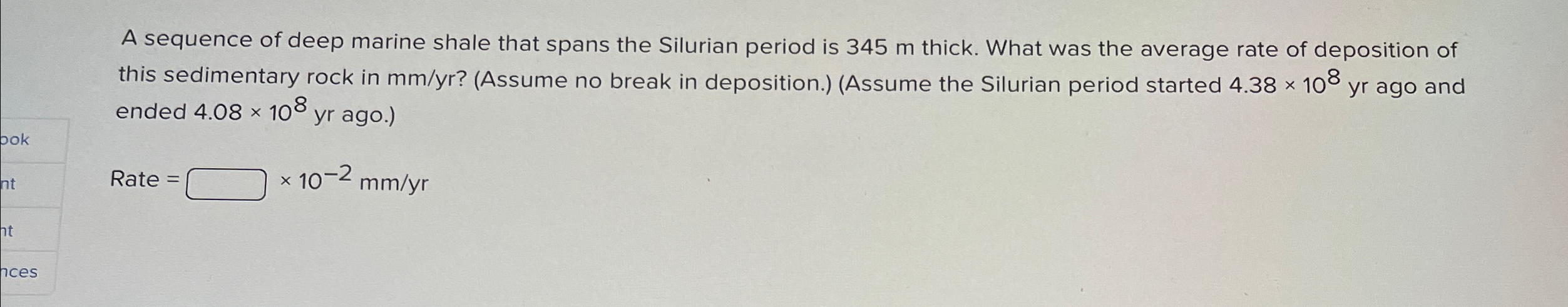Solved A sequence of deep marine shale that spans the | Chegg.com