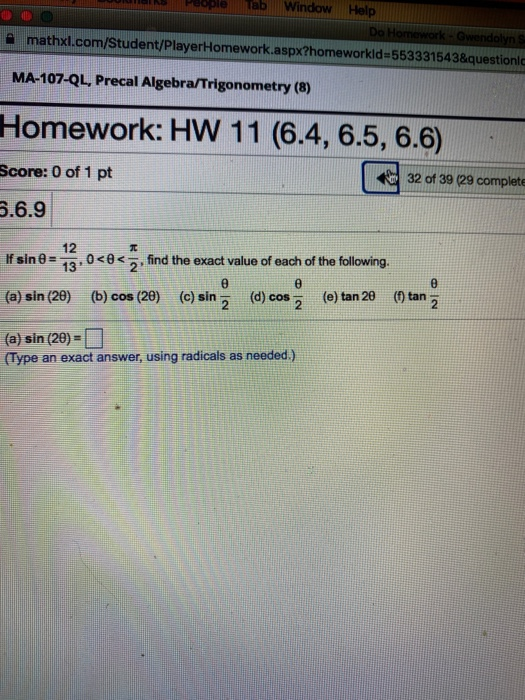 Solved People Tab Window Help Gwendolyn s | Chegg.com