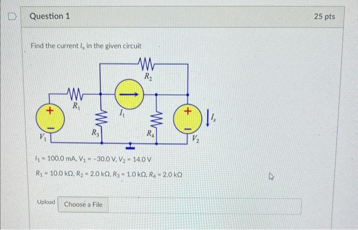 Solved Find the current Ix in the given circuit I1=100.0 | Chegg.com