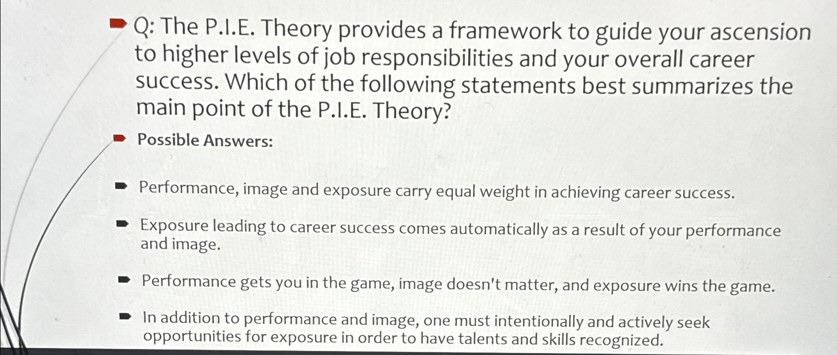 Solved Q: The P.I.E. ﻿Theory provides a framework to guide | Chegg.com