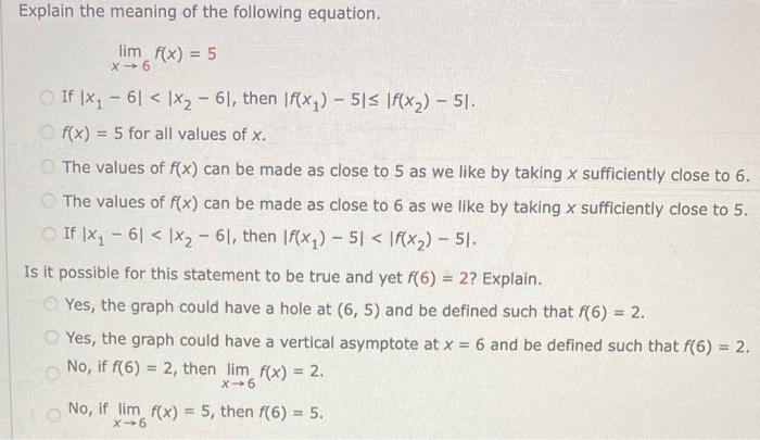 Solved Explain the meaning of the following equation. | Chegg.com