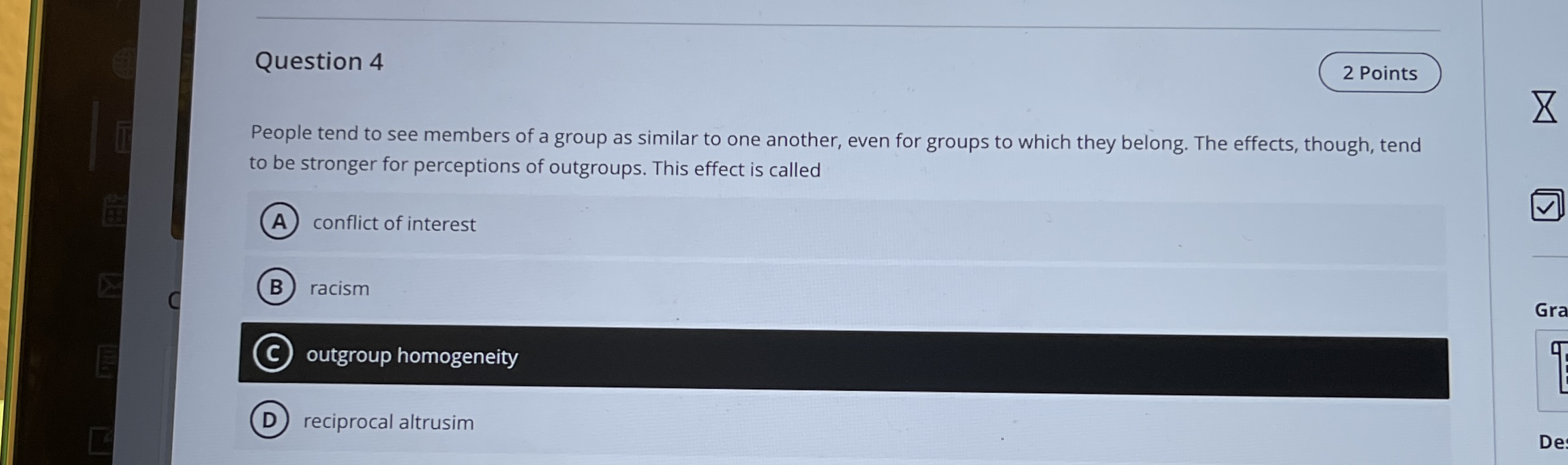 Solved Question 42 ﻿PointsPeople tend to see members of a | Chegg.com