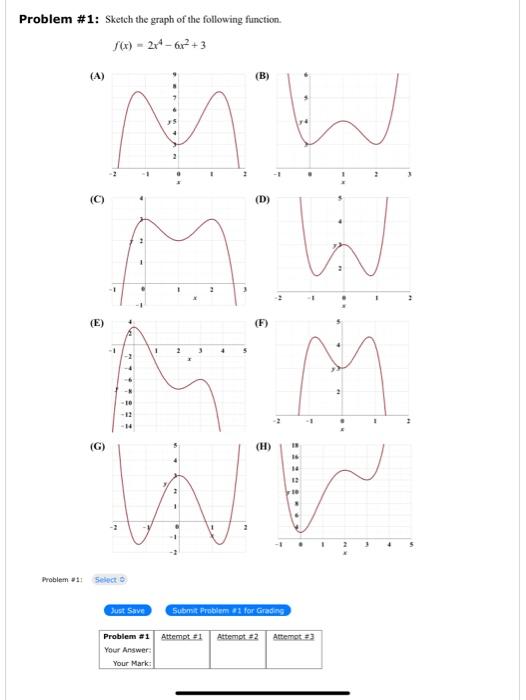 Solved Problem 1 Sketch The Graph Of The Following 1562