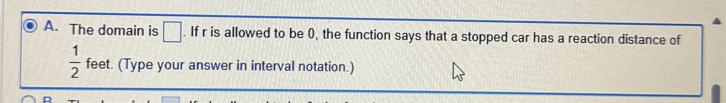 Solved A. ﻿The domain is q, ﻿If r ﻿is allowed to be 0 , ﻿the | Chegg.com