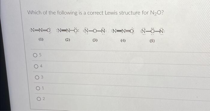 Solved Which of the following is a correct Lewis structure | Chegg.com