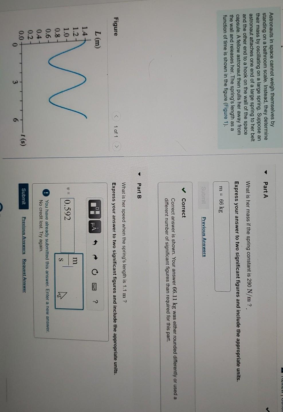 Solved TVICWUULIJ Part A Astronauts in space cannot weigh | Chegg.com