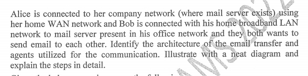 Solved Alice is connected to her company network (where mail | Chegg.com