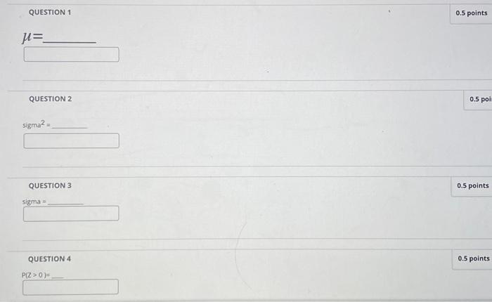 Solved QUESTION 1 μ= QUESTION 2 | Chegg.com