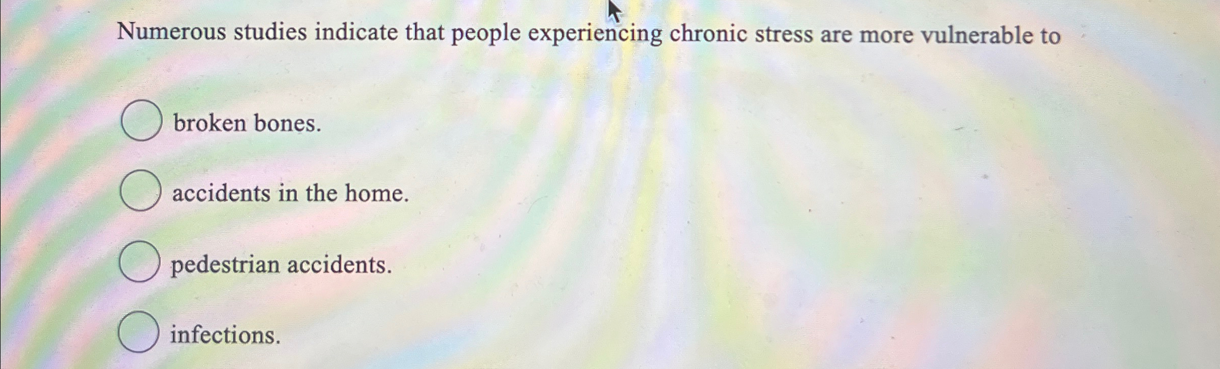 Solved Numerous studies indicate that people experiencing | Chegg.com