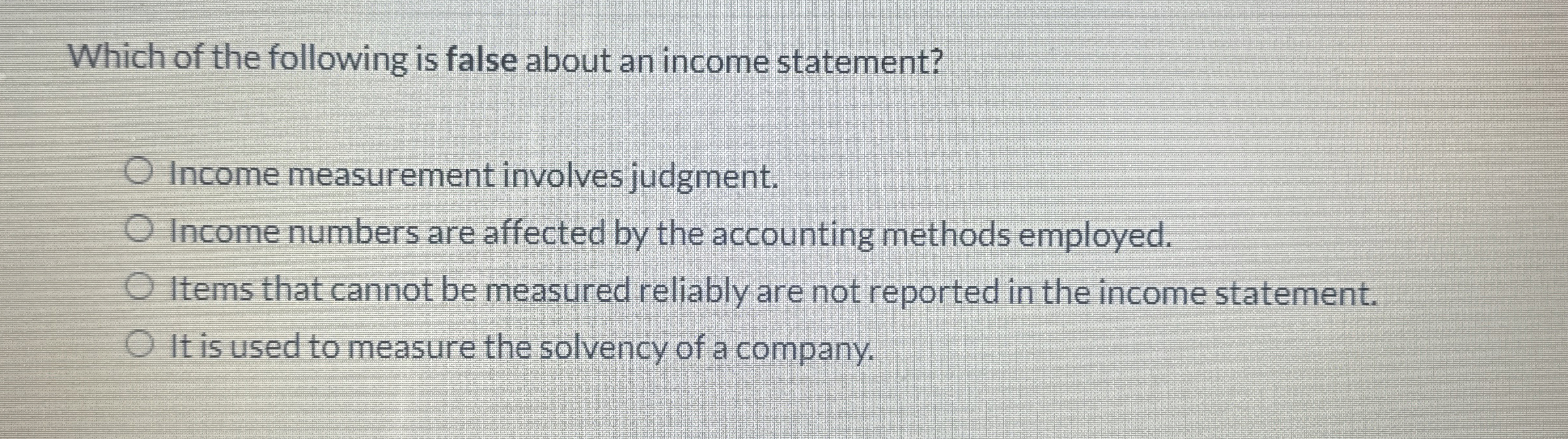 Solved Which of the following is false about an income | Chegg.com