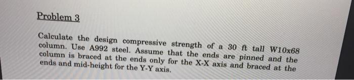 Solved Problem 3 Calculate the design compressive strength | Chegg.com