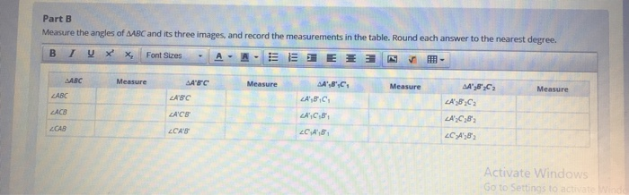 Solved Part B Measure the angles of BC and its three images, | Chegg.com Solved Part B Measure the angles of BC and its three images, | Chegg.com