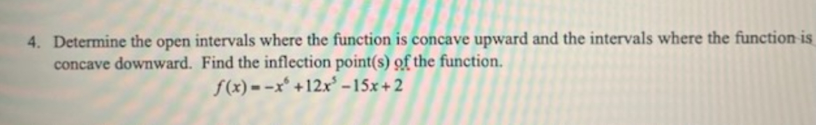 Solved Determine the open intervals where the function is | Chegg.com