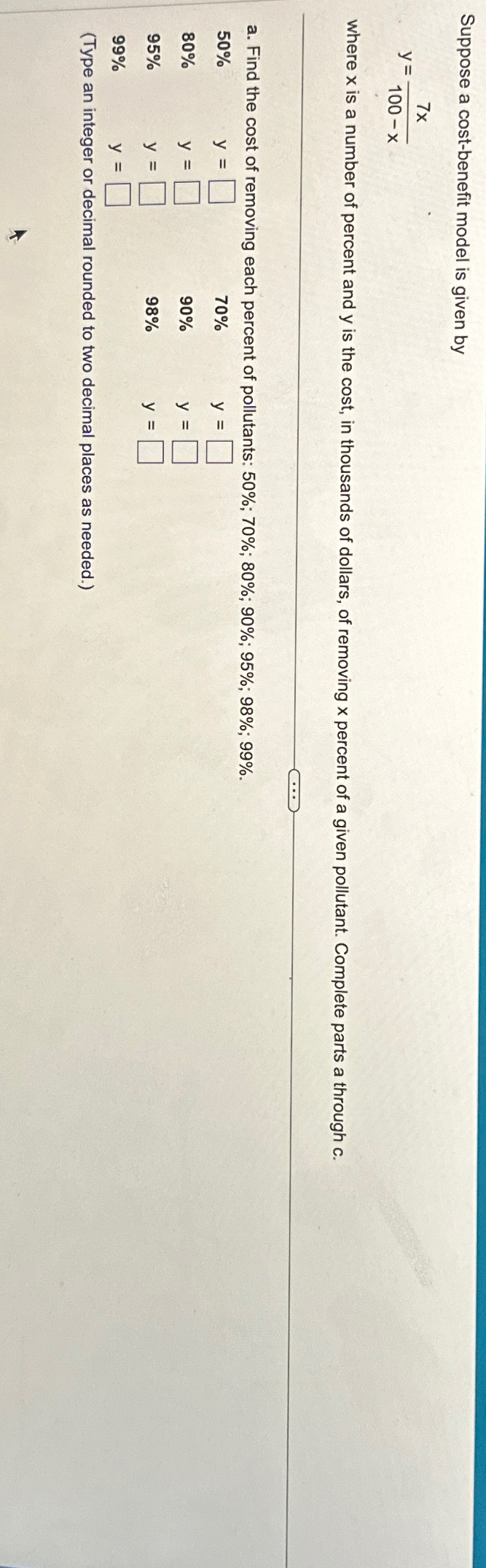 Solved Suppose a cost-benefit model is given | Chegg.com