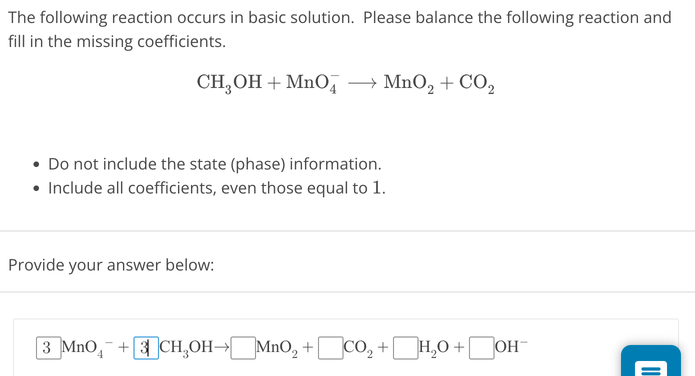 Solved The following reaction occurs in basic solution. | Chegg.com