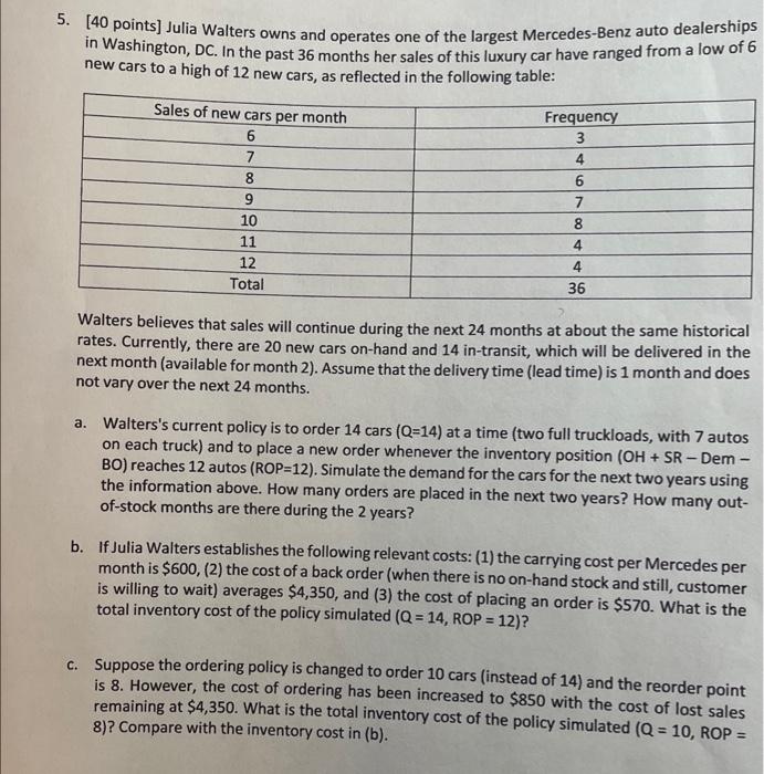 Solved please use the freauency numbers in the question. | Chegg.com