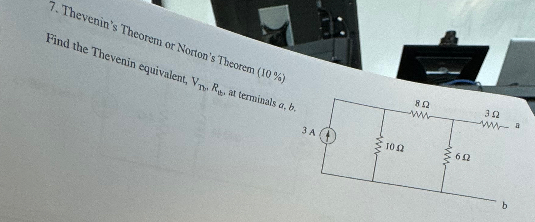 Solved Thevenin's Theorem or Norton's Theorem ( 10% ) ﻿Find | Chegg.com