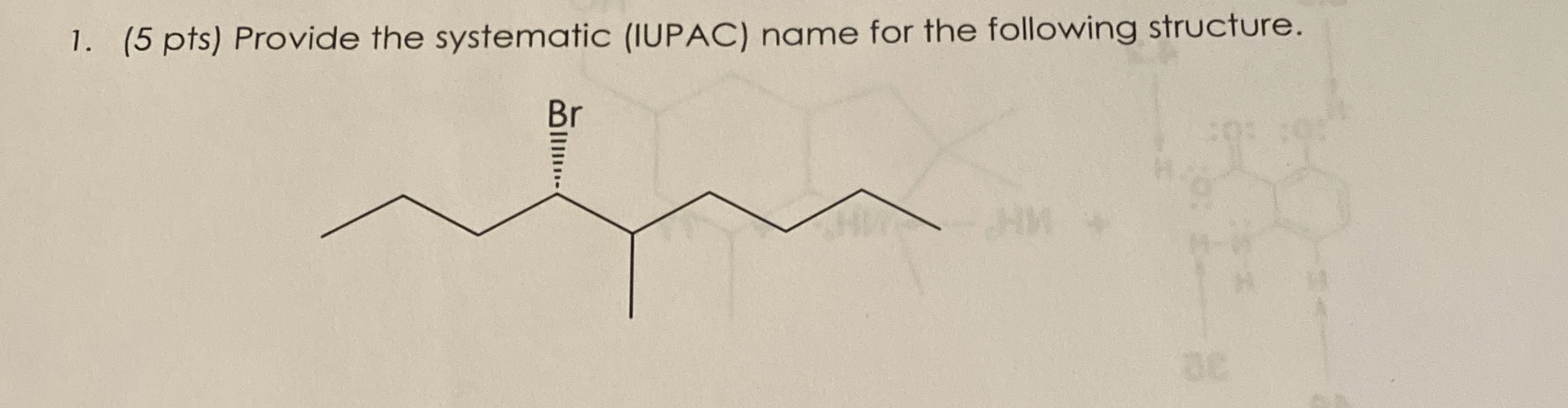 Solved (5 ﻿pts) ﻿Provide the systematic (IUPAC) ﻿name for | Chegg.com