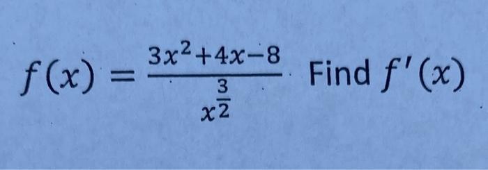 Solved f(x)=5sec2(7πx−5)f(x)=x233x2+4x−8Find the derivative | Chegg.com
