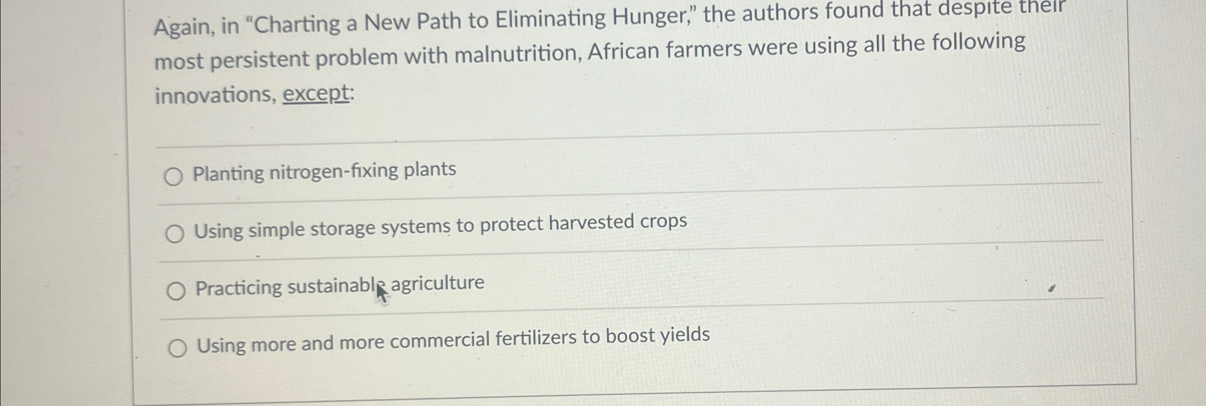 Solved Again, in "Charting a New Path to Eliminating | Chegg.com
