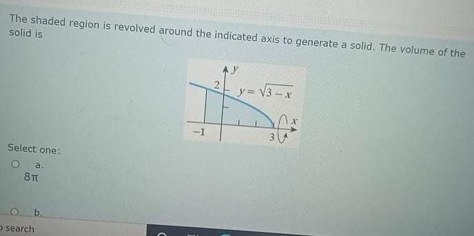 Solved The shaded region is revolved around the indicated | Chegg.com