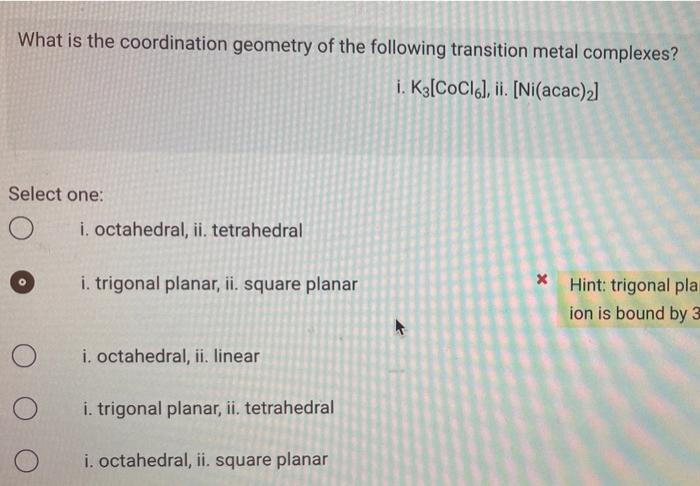 Solved When Fe2+ combines with Brº to form a coordination | Chegg.com